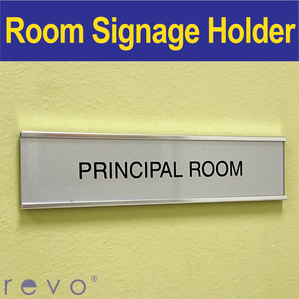 Aluminium Signage Holder with Engraved Text on Gravoply Plate ...