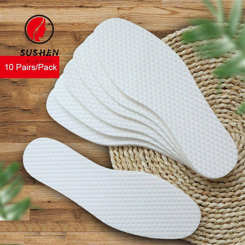 SUSHEN 10 Pairs/Pack Comfortable Sanitary Shoe Pad Breathable Pulp ...