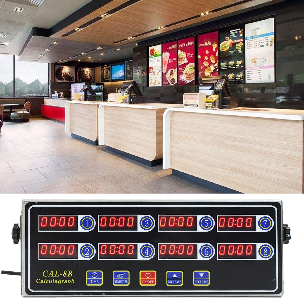 AC220V 8 Channel Digital timer CAL-8B Burger basket shaking timing ...