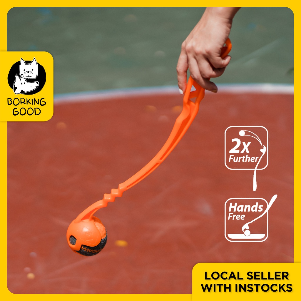 Skipdawg Dog Ball Launcher Thrower with Hands Free Pick Up and Throw 18 ...