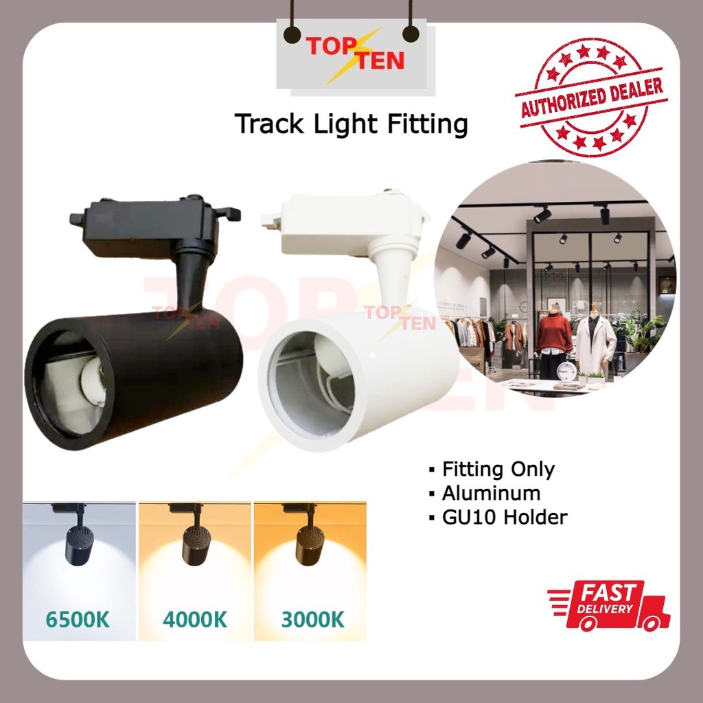 Led Track Light Casing GU10 Holder Rail Light Fitting Adjustbable ...
