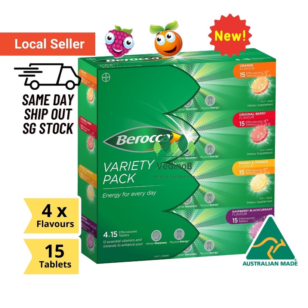 Berocca Performance Energy Effervescent Tablets 15 / 60 Vitamin B & C ...