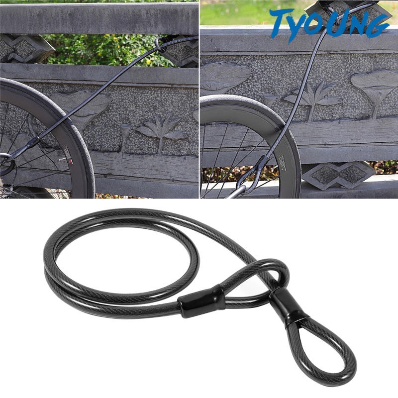 [ Bike Steel Cable 12mm Security Vinyl Coated Steel Cable with Loop End ...