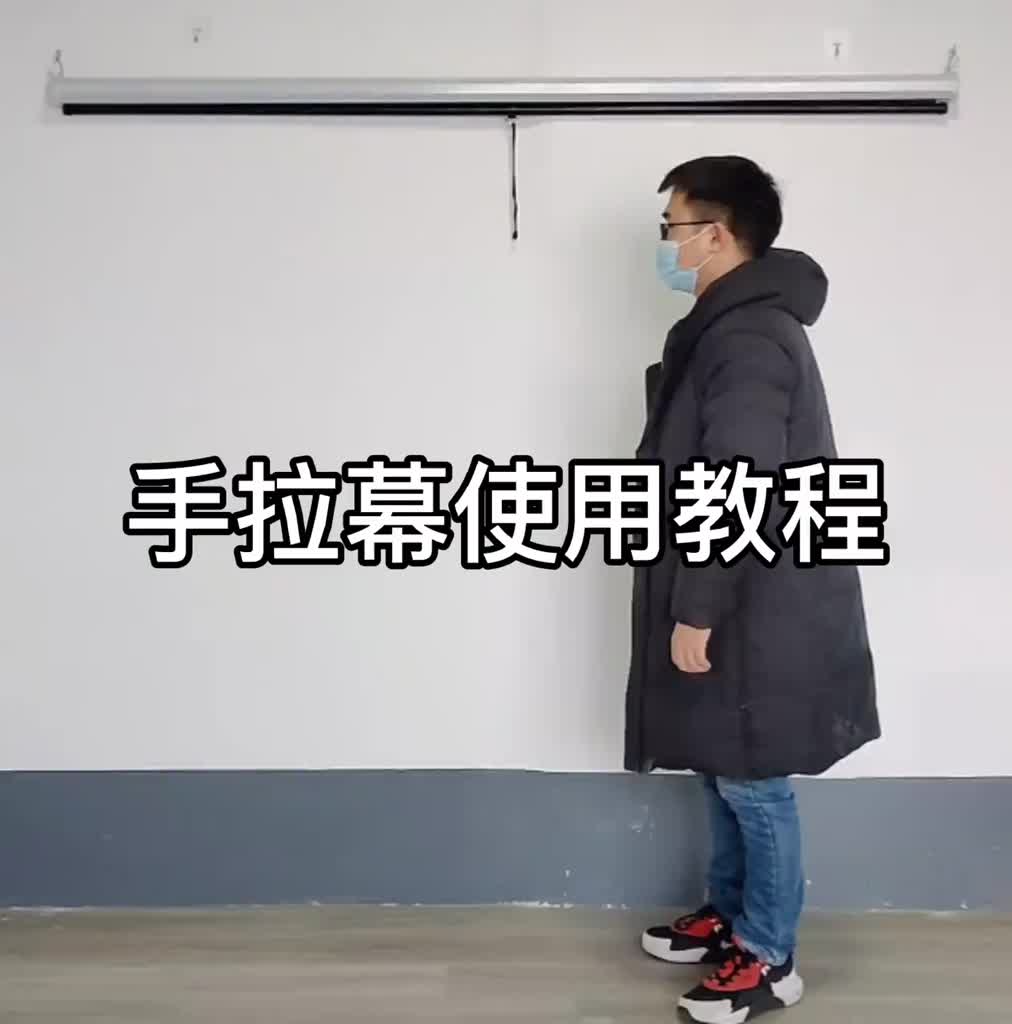 Hand-pull Projection Screen HD Screen Canvas 16:9 Projector Home ...