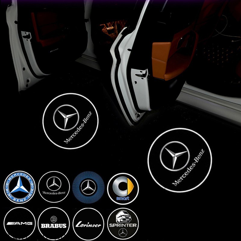 2pcs Car Welcome Door Laser Projection Lamp Wireless Auto Induction LED ...