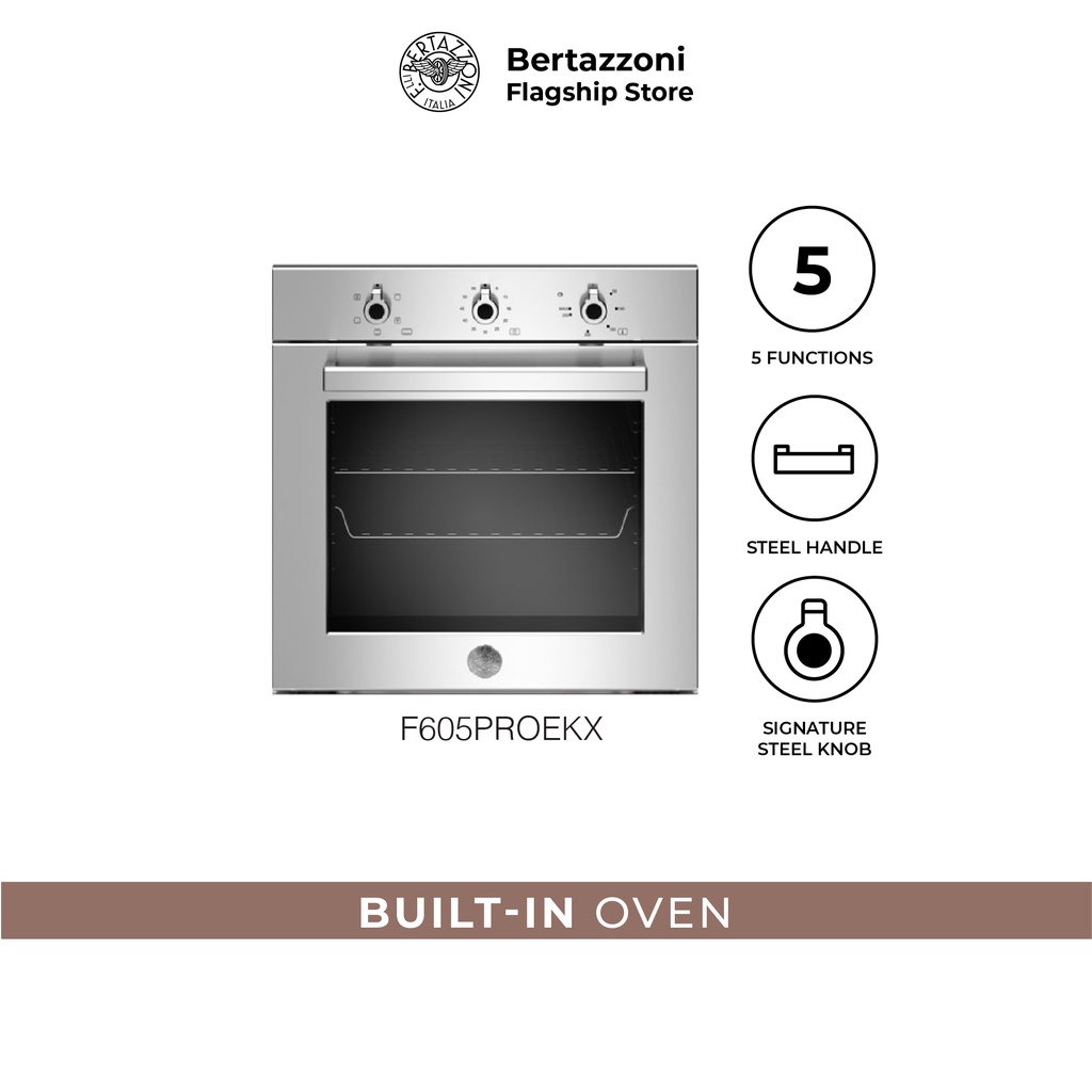 Bertazzoni F605PROEKX/F605PROEKN 60cm 5 Function Built In Oven | Shopee ...