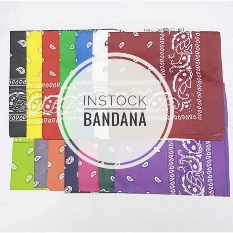 🇸🇬 Bandana Scarf Head Band Colourful Paisley Design Double-Sided ...