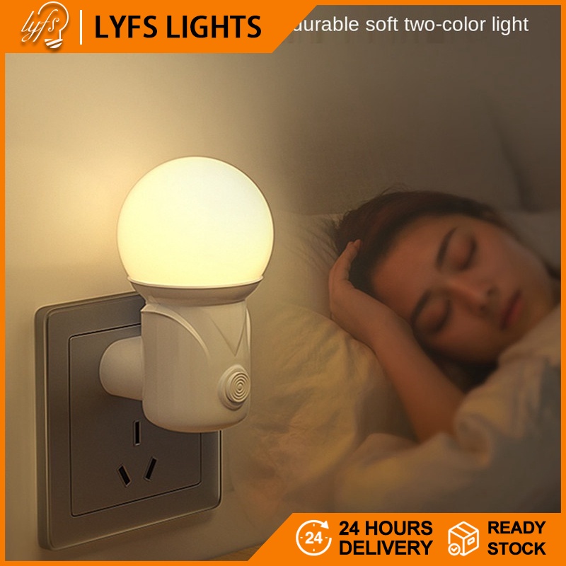 LED Night Light 2-color Baby Sleep Lights Bedroom Socket Lamp Energy ...