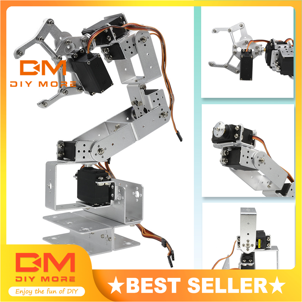 DIYMORE | ROT3U 6DOF Aluminium Robot Arm Mechanical Robotic Clamp Claw ...