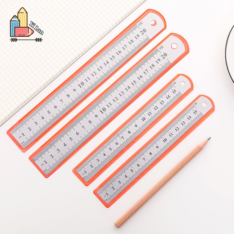 Stainless Steel Ruler 15cm 20cm Metal Long Ruler Scale Steel Ruler ...