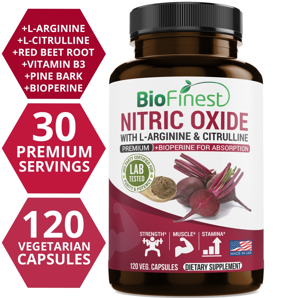 Biofinest N.O. Nitric Oxide Supplement - L Arginine Citrulline Beetroot ...