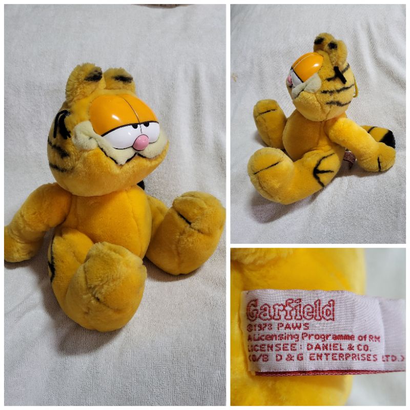 Authentic Vintage Paws Garfield The Fat Cat Leaning Back Plush Soft Toy ...