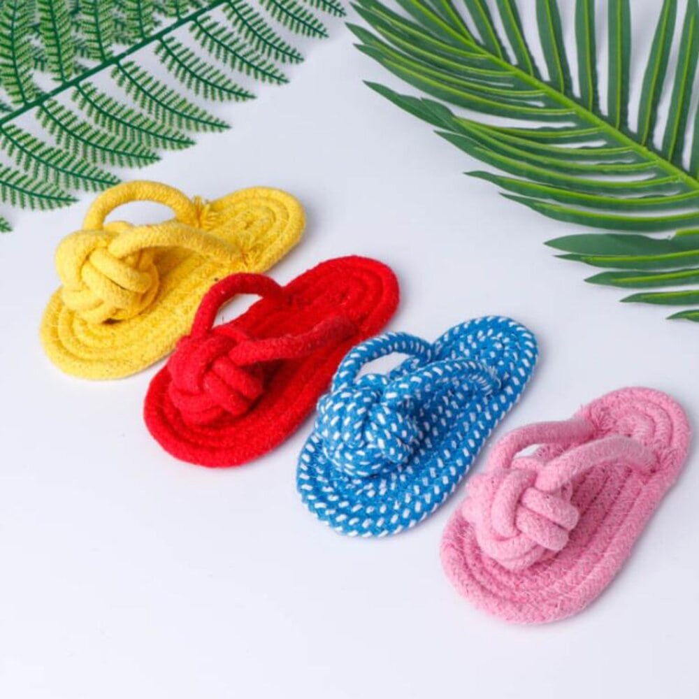 Wiggles Knot Cotton Rope Dog Toy Flip Flop-(D306-04-000088) | Shopee ...