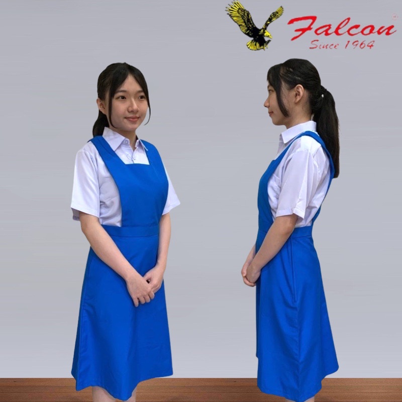 Falcon School Uniform Secondary School Blue Pinafore 238 | Shopee Singapore