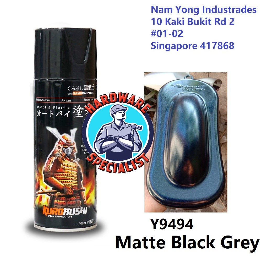 Samurai Paint Yamaha Matte Black Grey Y9494 Spray Paint 400ml | Shopee ...
