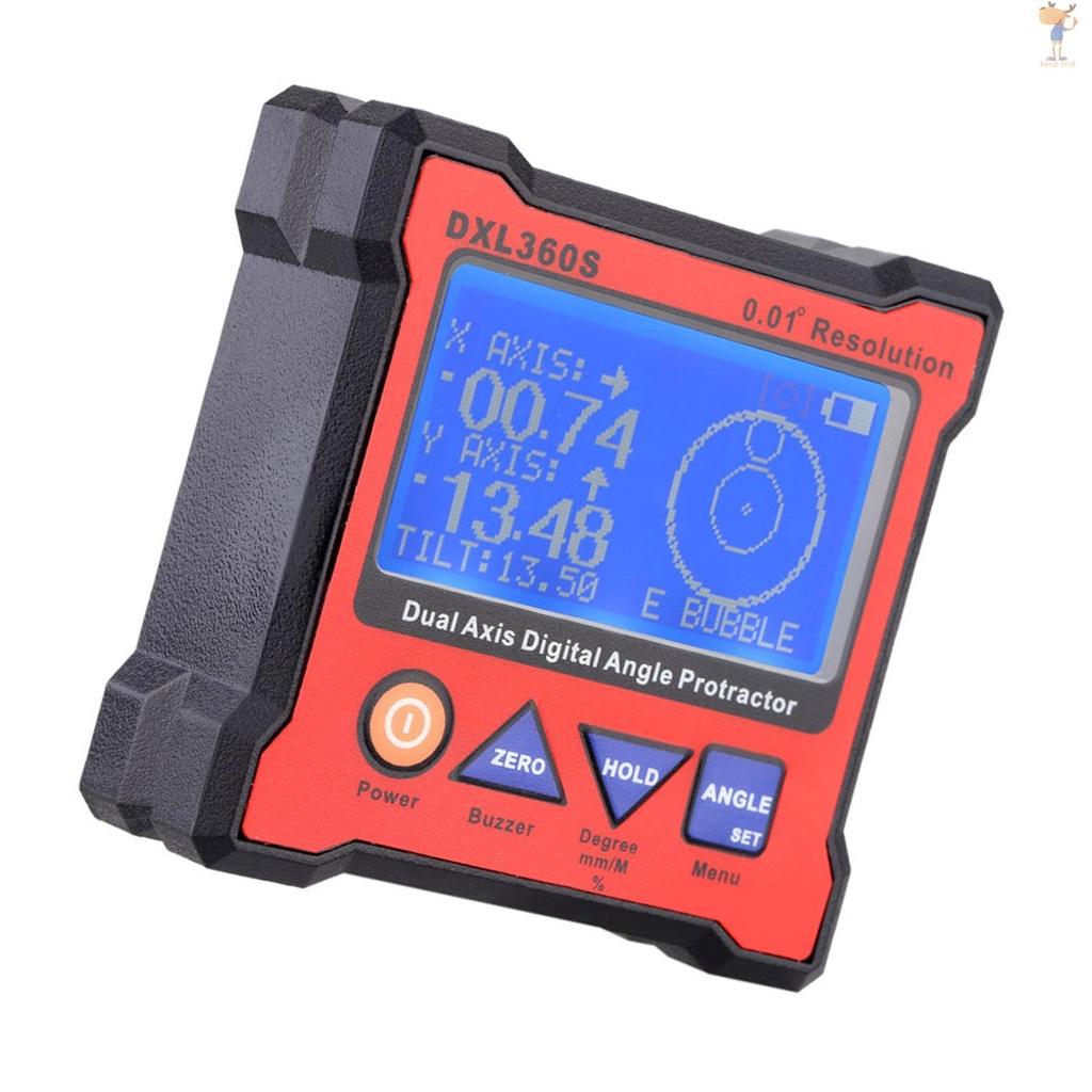 DXL360S Dual Axis Digital Angle Protractor with 5 Side Magnetic Base ...