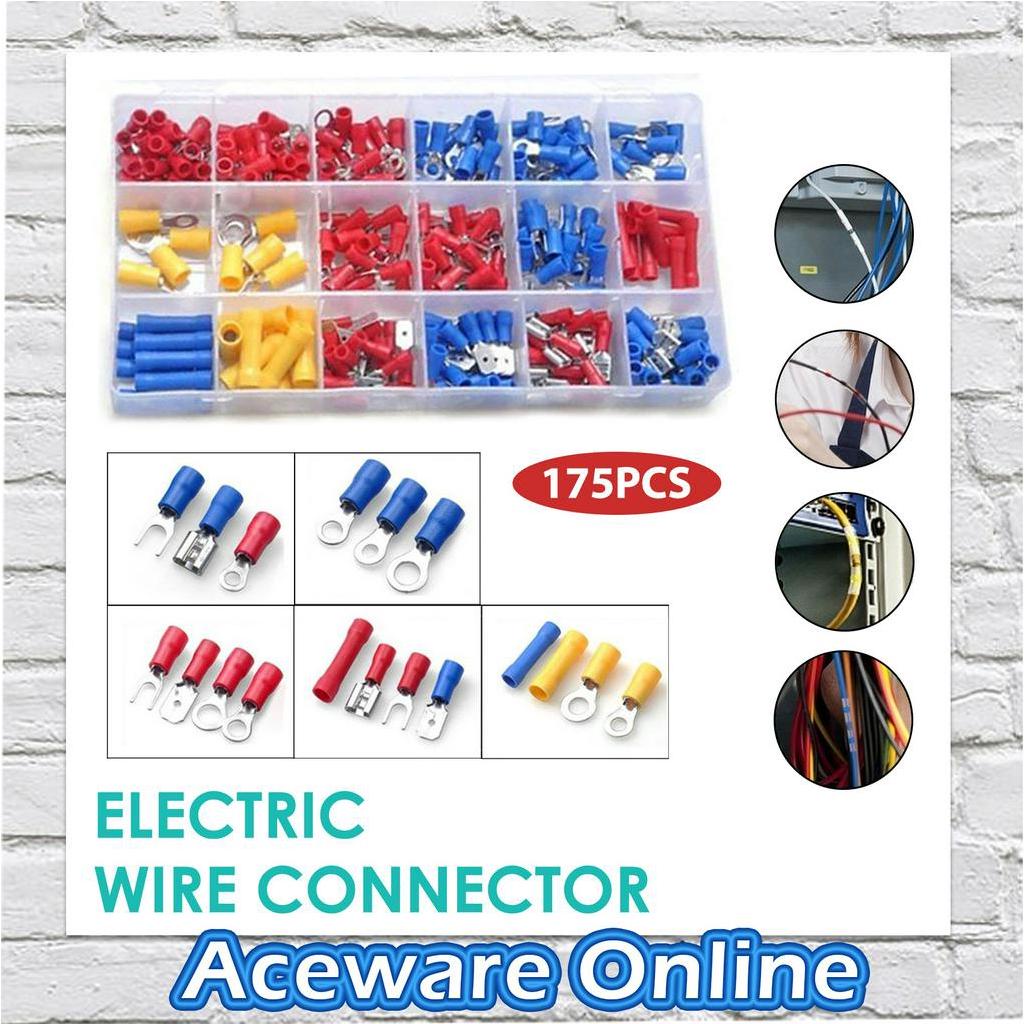175PCS Assorted Crimp Spade Terminal Insulated Electrical Wire Cable ...
