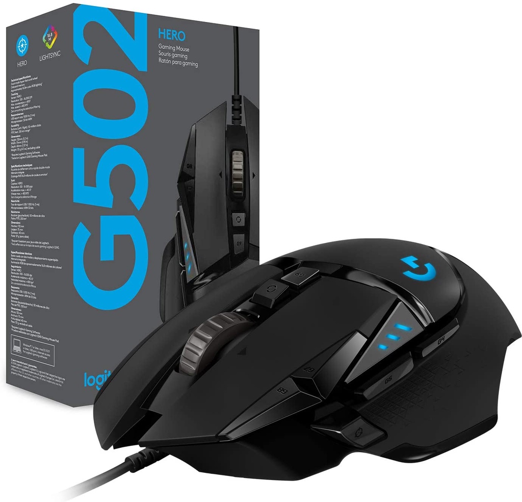 Logitech G502 HERO High Performance RGB Gaming Mouse with 11 ...