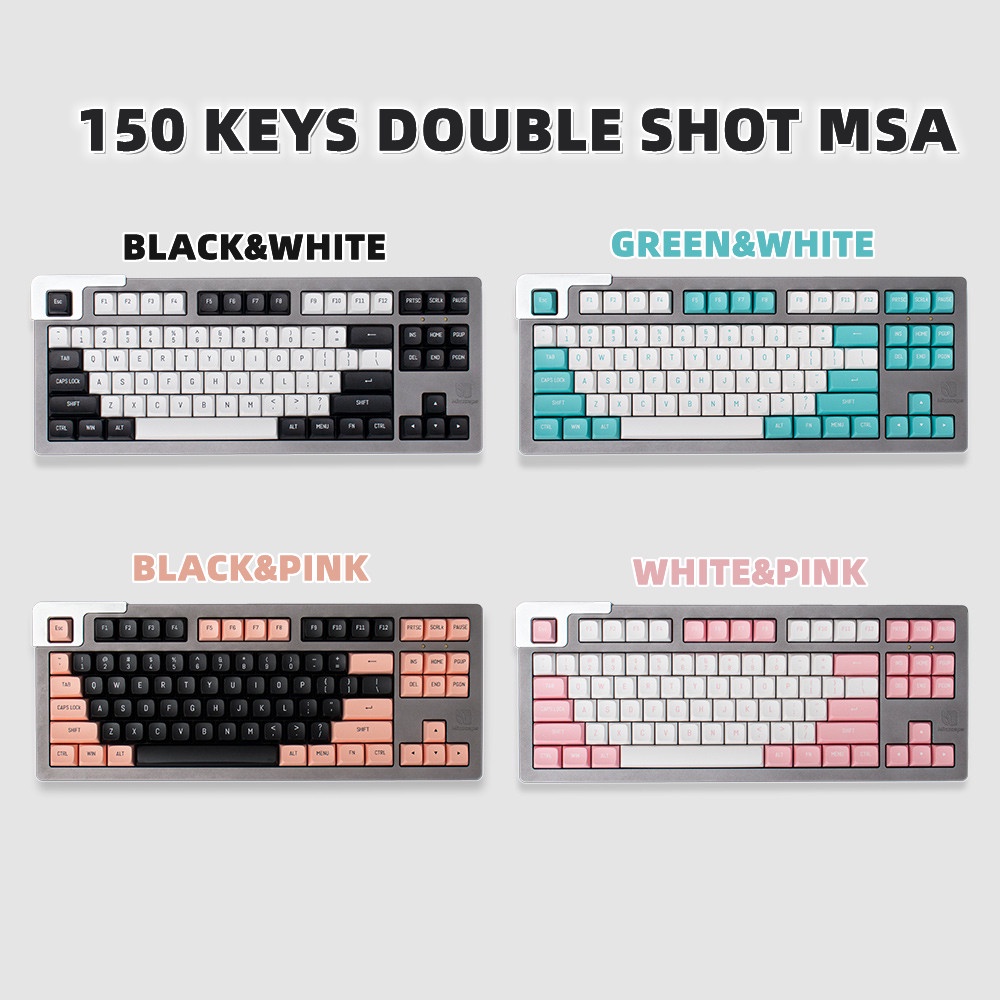 150 Key Keycaps ABS Double Shot MSA Profile For Gateron Cherry MX ...