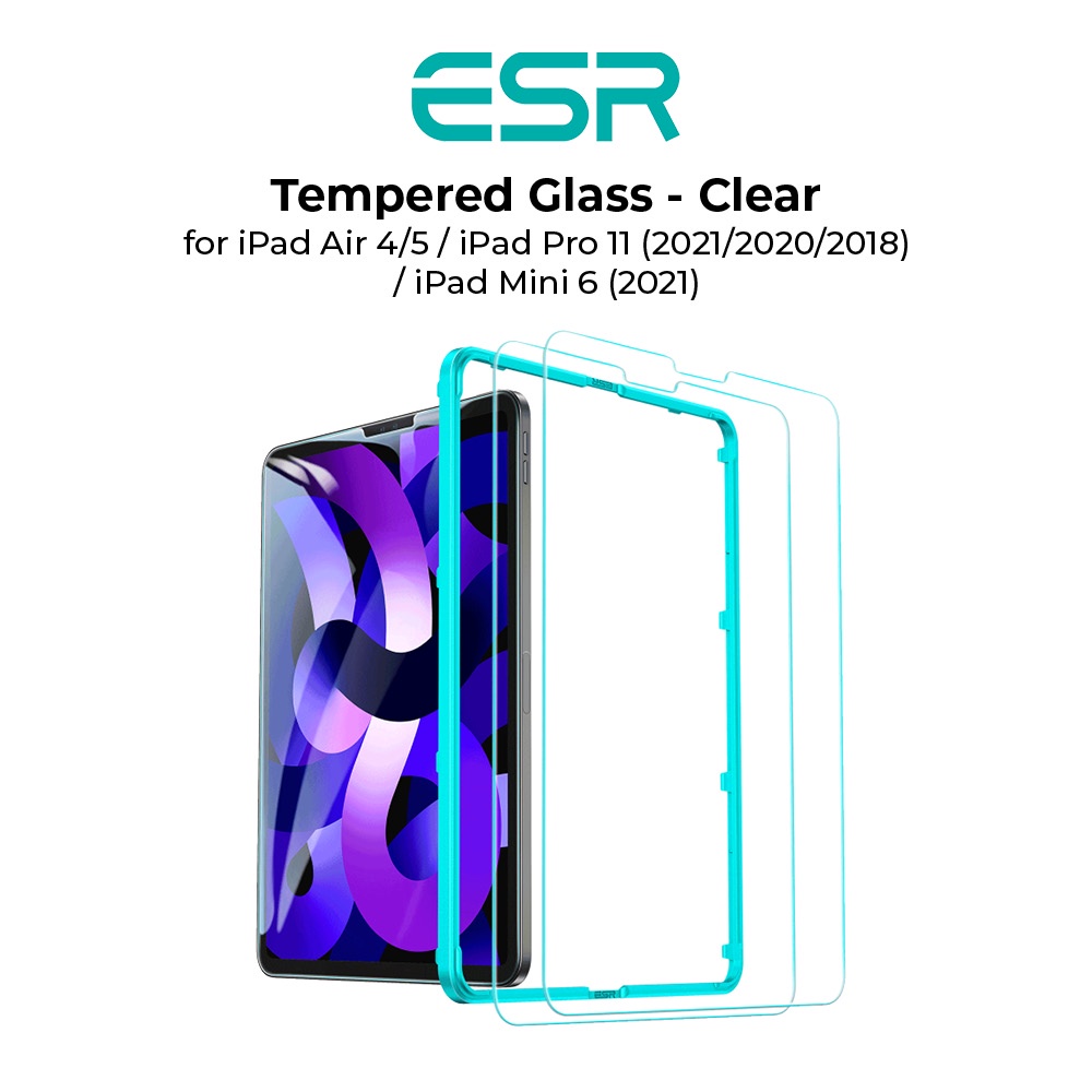 ESR Tempered Glass Clear for iPad Air 4/Air 5/ iPad Pro 11 2021/2020 ...