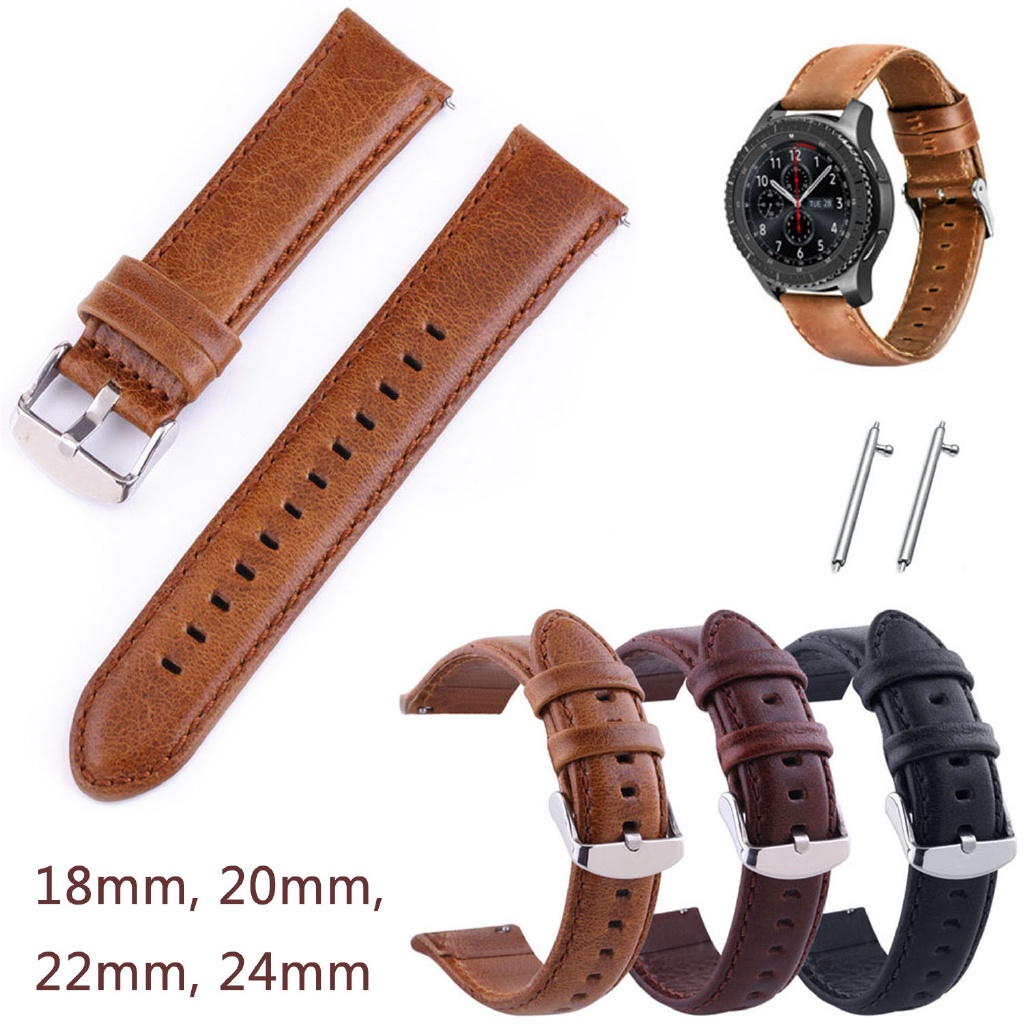 Quick Release Genuine Cowhide Watchband 18mm 20mm 22mm 24mm Retro ...