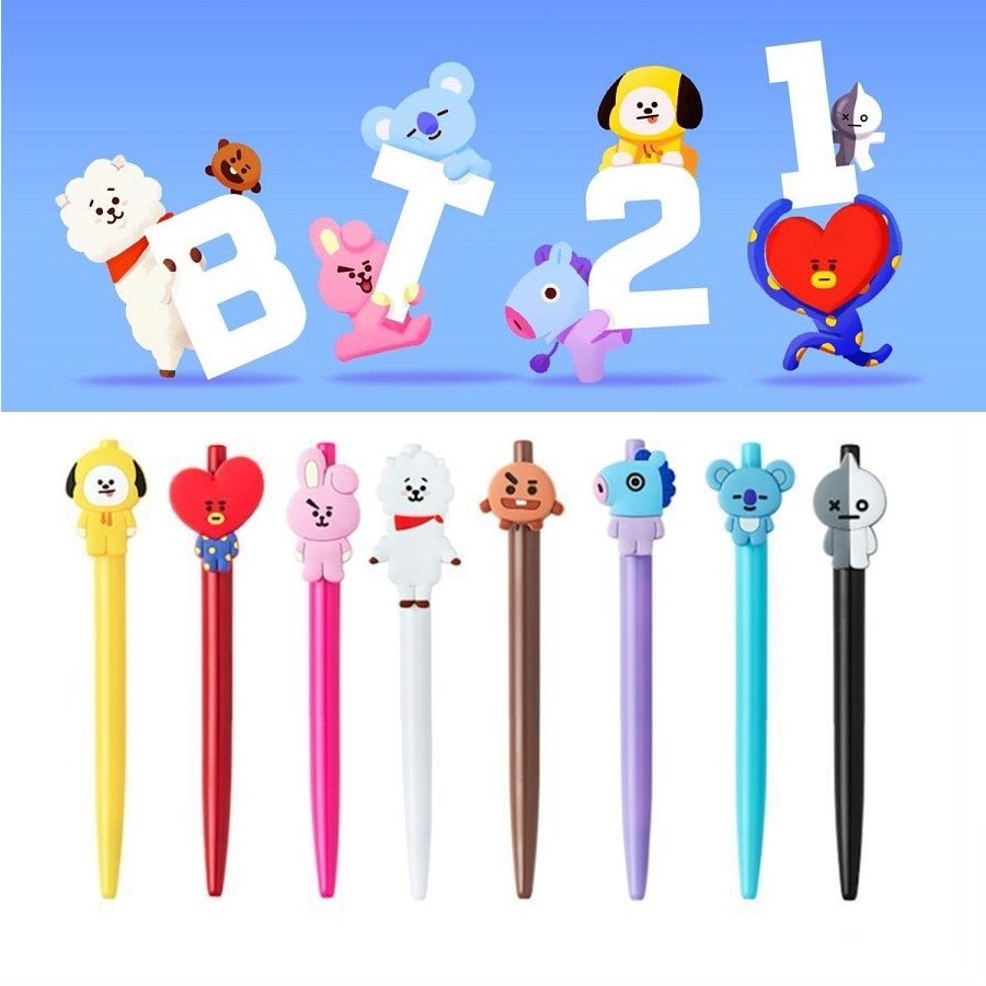 BTS BT21 Pen Shooky Tata Chimmy Rj Cooky Van Mang Koya Writing Pen ...