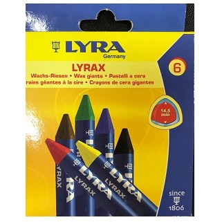 Lyra Lyrax Colored Wax Giant Crayons 14.5mm 6 colors/box | Shopee Singapore