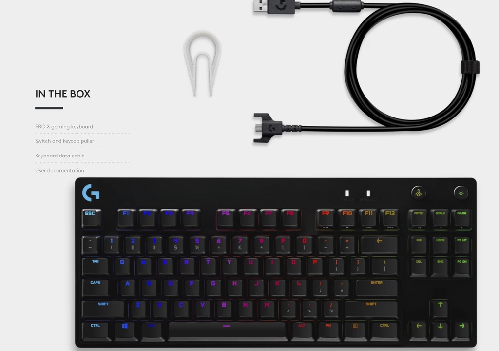Logitech G PRO X Mechanical RGB TKL Gaming Keyboard with Swappable ...