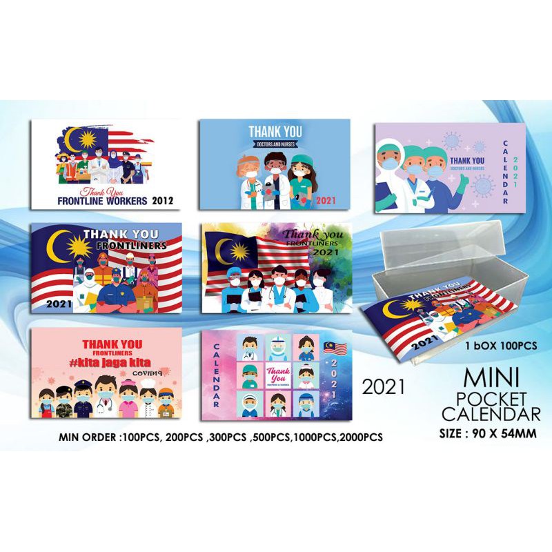 Mini Pocket Calendar 2022 (100pcs) | Shopee Singapore