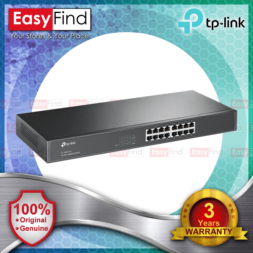 TP Link TL-SG1016 16-Port Gigabit Rackmount Switch | Shopee Singapore