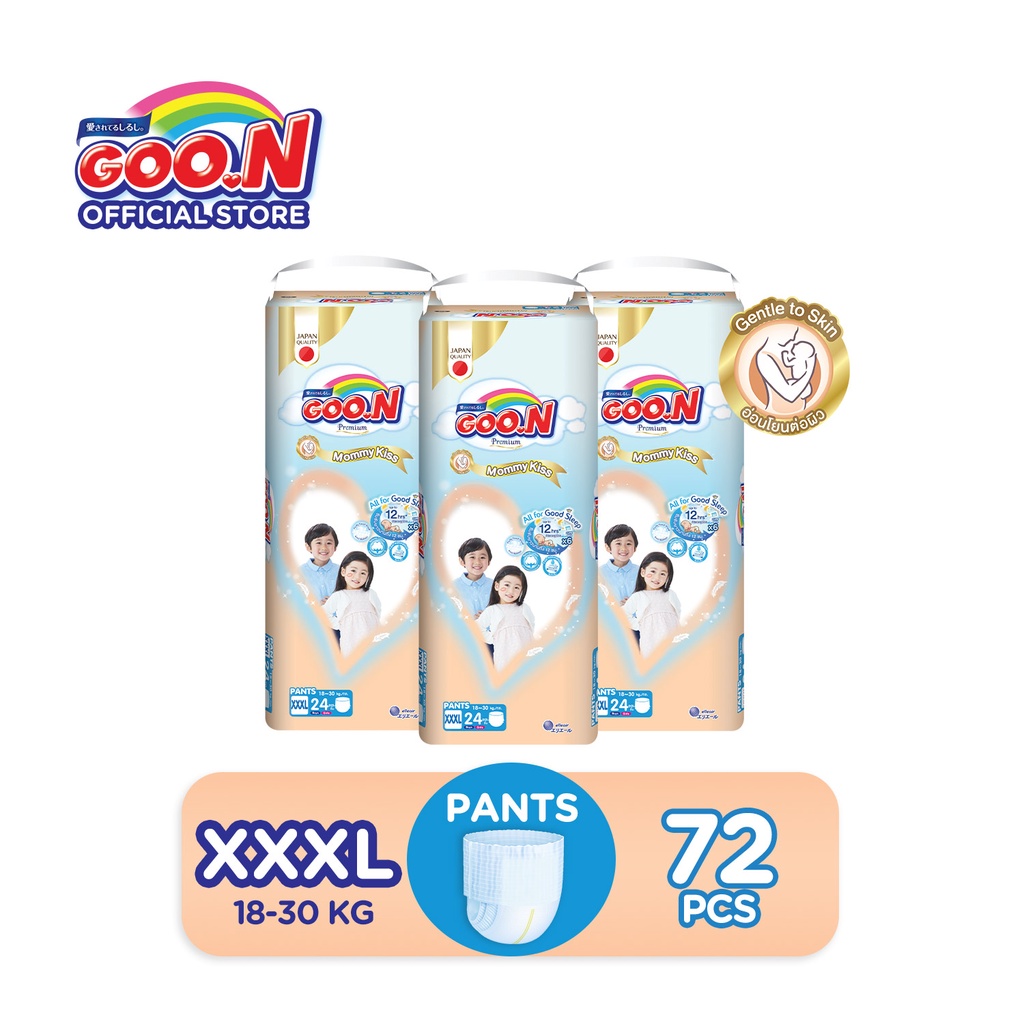GOO.N Premium Mommy Kiss Baby Diaper Pants XXXL (18 - 30 kg) 24 pcs x 3 72pcs | Shopee Singapore