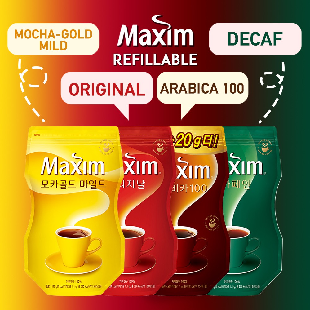 MAXIM Coffee Refill in 4 types / Mocha Gold Mild / Original / Arabica ...