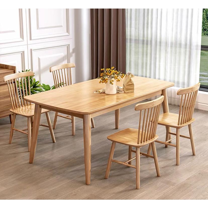 High Quality Solid Wood Dining Table Set | Shopee Singapore