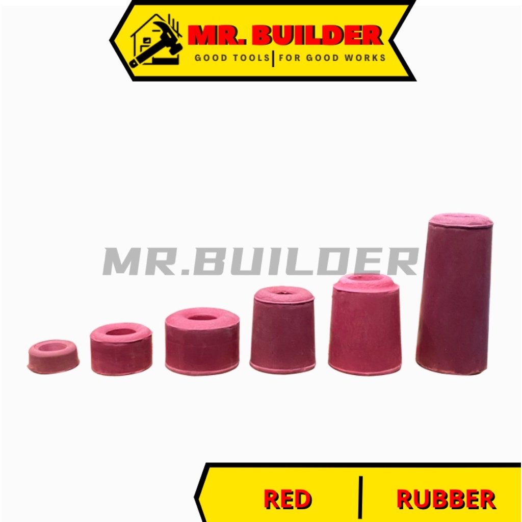 MR. BUILDER Red Rubber Stopper Stop Gate Door Holder Lock Handle Wall ...