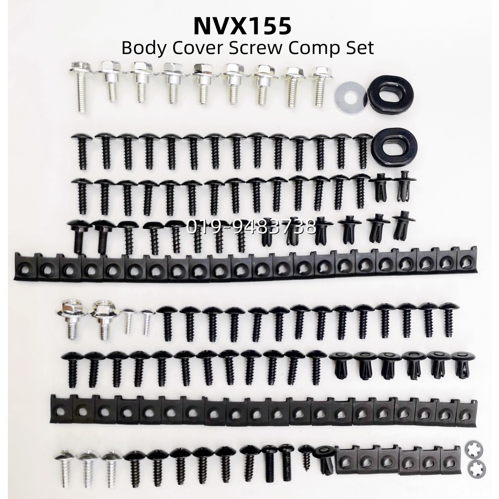 Body Cover Screw Complete Full Set Yamaha NVX155 NVX 155 Skru Nut Bolt ...