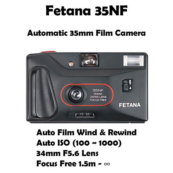 Fetana 35NF Vintage Automatic 35mm Film Camera Auto Wind & Rewind ...