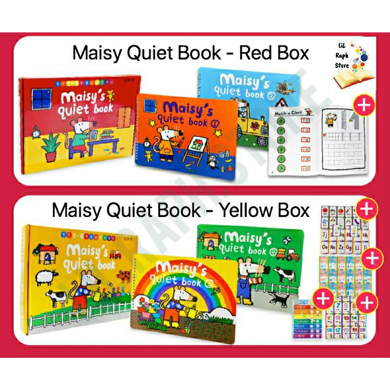 Maisy DIY Quiet Book - Set of 2 books - With box (YELLOW / RED) 《SG ...