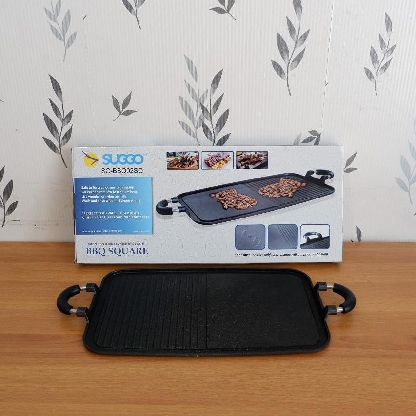 RECTANGULAR GRILL LONG GRILL PAN SQUARE BBQ SUGGO MEAT SATE | Shopee ...
