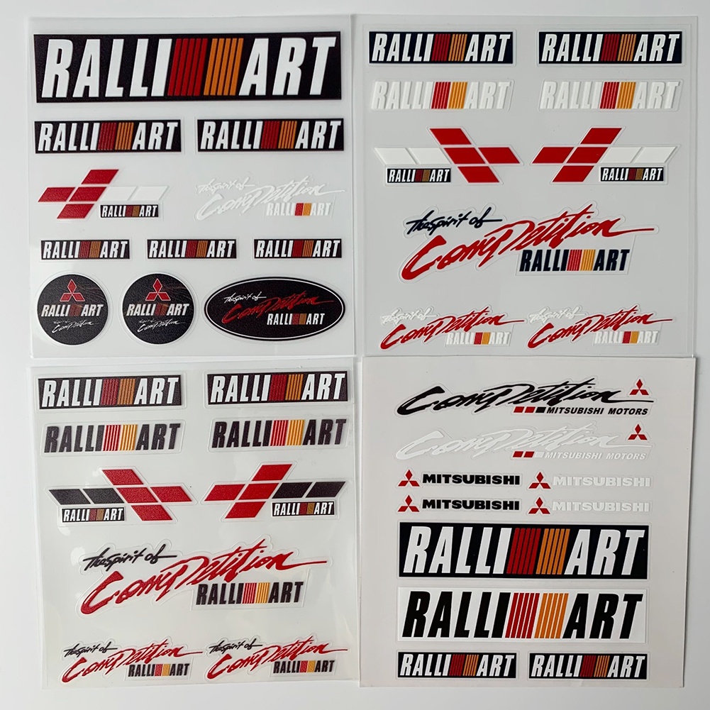 PU 3D Ralliart Fuel Tank Sticker Reflective Car Side Rear Emblem Badge ...
