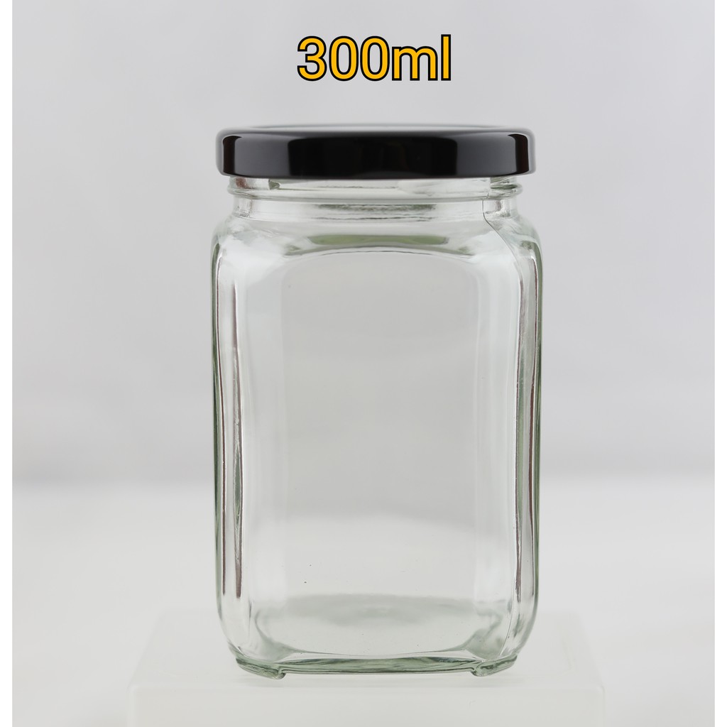 [60pcs] 300ml Glass Jar/ Square glass Jar/Botol Kaca/Balang kaca 方形瓶罐 ...