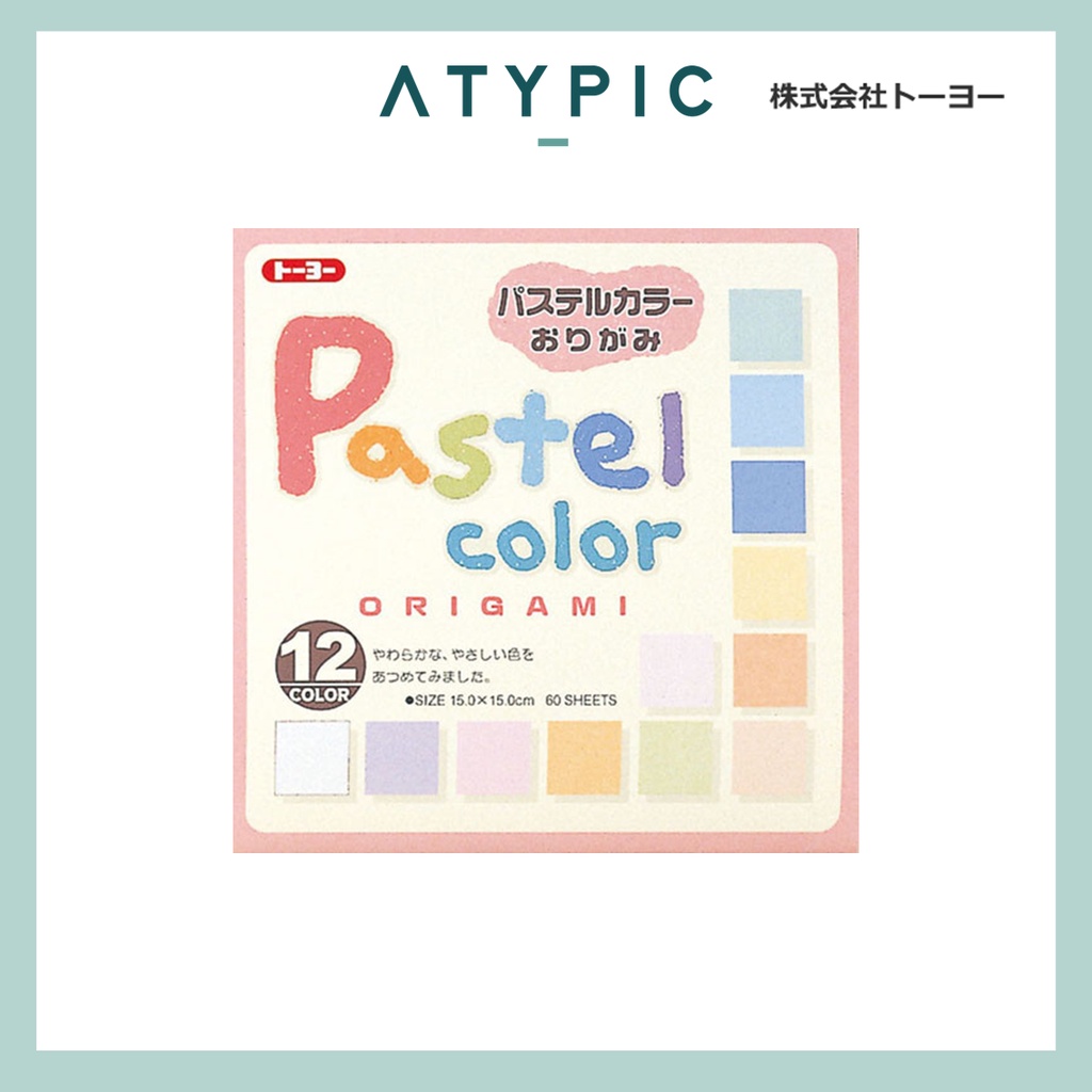 Toyo Origami, Pastel Color 15cm x 15cm 12 Colors 5 Each (Made In Japan ...