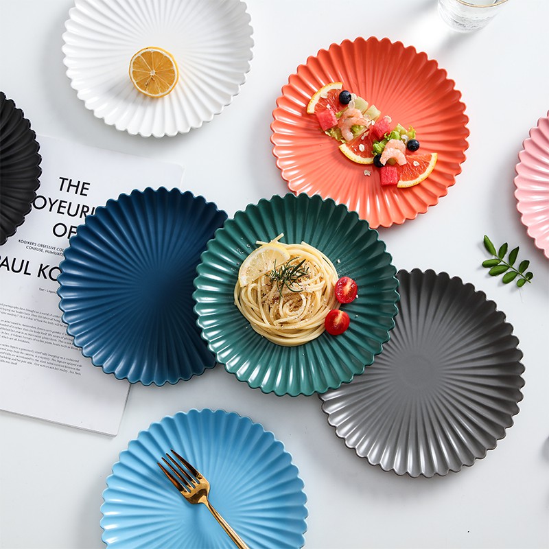 Creative Ceramic Chrysanthemum Matte Plate | Shopee Singapore