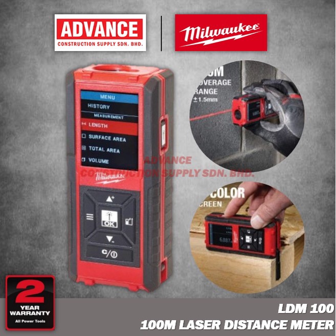MILWAUKEE LDM100 100M Laser Distance Meter | Shopee Singapore