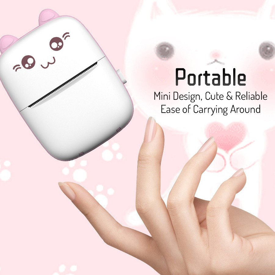 🔥Free 5 EXTRA Rolls!🔥 Portable Mini Thermal Handphone Mobile Printer ...