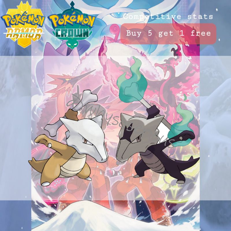 Pokemon Sword and Shield, Square Shiny Alolan Marowak and Kanto Marowak ...