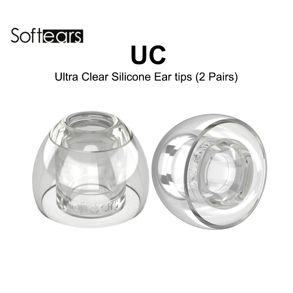 Softears UC Ultra Clear Silicone Ear tips Eartips 1card(with 2pairs ...