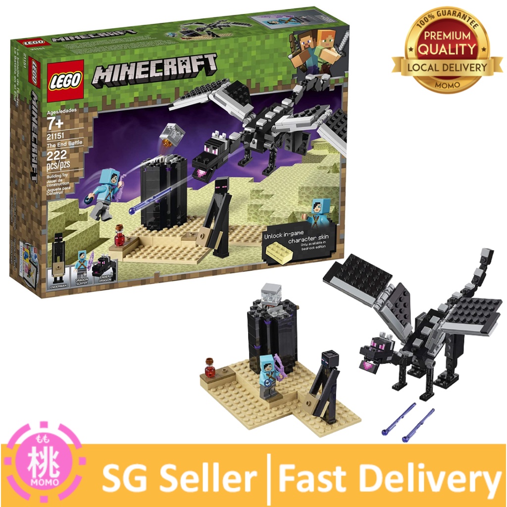 LEGO Minecraft The End Battle 21151 Ender Dragon Building Kit, Toy ...