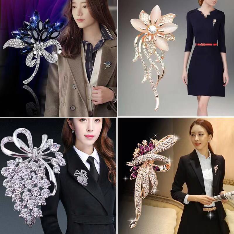 Exquisite Flower Brooch Korean version High-end Pearl Brooch Pin Unisex ...