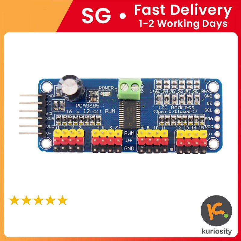 Servo PWM Driver 16 Channel 12-bit PCA9685 | Shopee Singapore