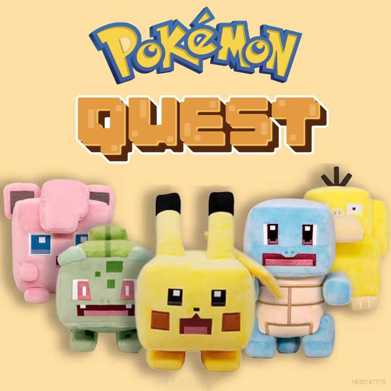 Pokemon Quest Minecraft Plush Toys Pikachu Eevee Psyduck Squirtle ...